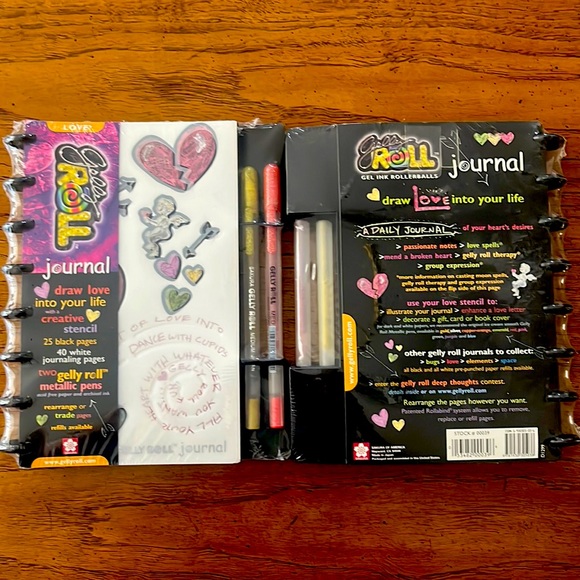 Office | Nip Y2k Sakura Refillable Gelly Roll Journal Black Paper Gel ...